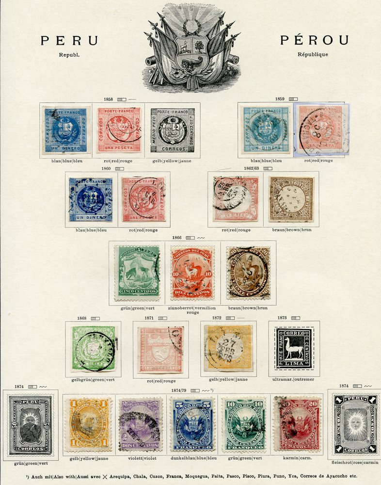 Stamp auctions by Corbitt Stamps. Stamp auction 153. Peru.