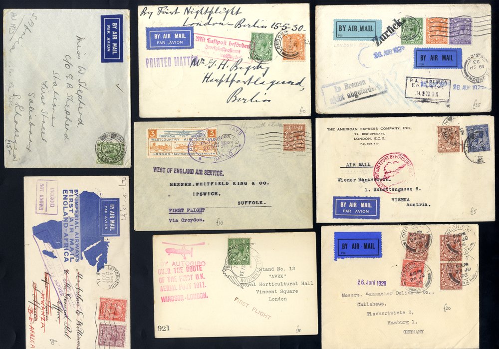 Stamp Auction - postal history airmails - external first flight covers ...