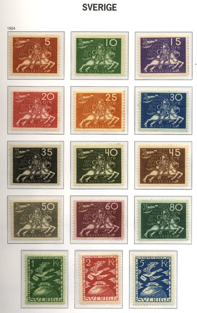 Stamp auctions by Corbitt Stamps. Stamp auction 165. Sweden.