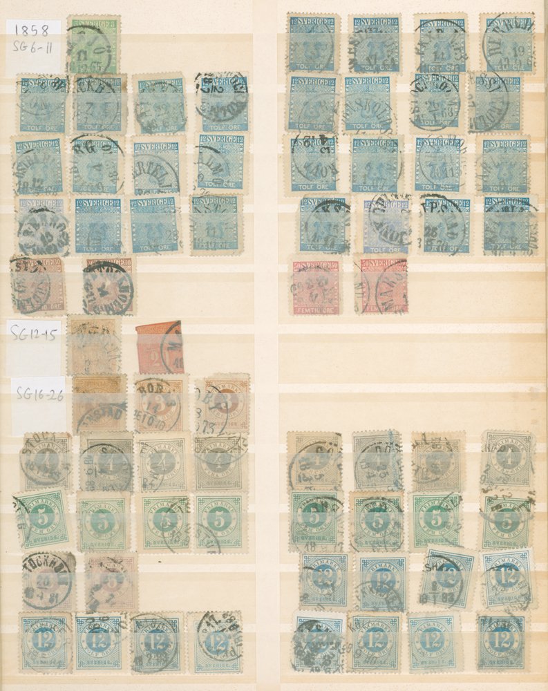 Stamp auctions by Corbitt Stamps. Stamp auction 165. Sweden.